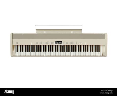 3d Illustration Of Full Size Digital Piano Or Synthesizer With Music Rack Isolated On White