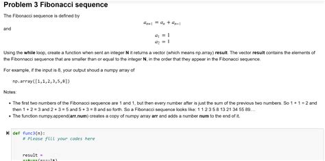 Solved Problem Fibonacci Sequence The Fibonacci Sequence Chegg
