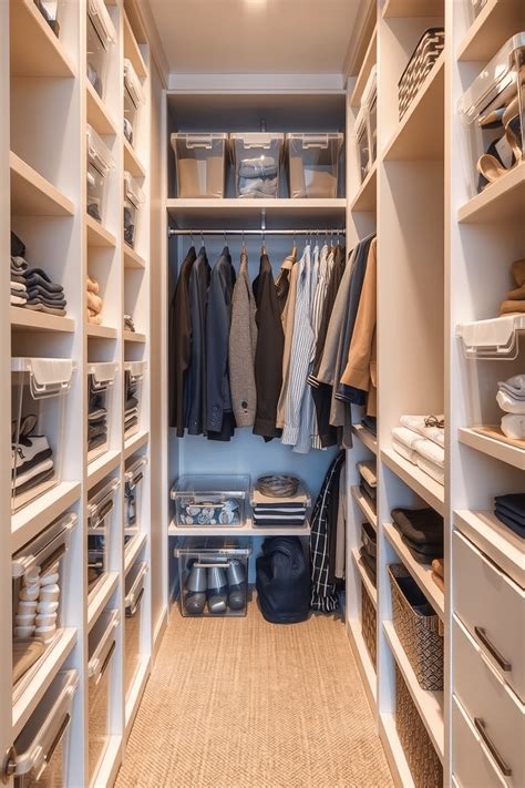 25 Narrow Walk In Closet Design Ideas For A Stylish Space Engineers