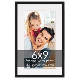 6x9 Frame With Mat Black 8x11 Frame Wood Made To Display Print Or