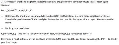 3 Estimates Of Short And Long Term Autocorrelation