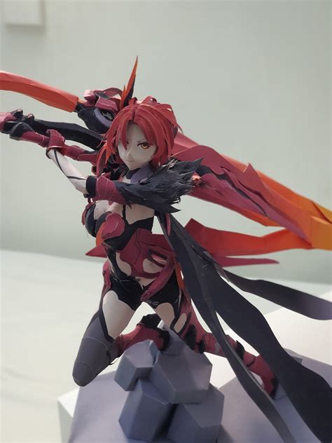 Honkai Impact Murata Himeko Vermillion Knight Papercraft Figure Digital Pdf Template Diy
