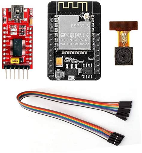 Chinsa Esp32 Cam Board With Ftdi Module And 10pin Jumper Wires Electronic Components Electronic