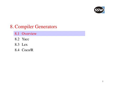 Ppt Overview Of Compiler Generators Yacc Lex Cocor Powerpoint