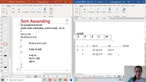 Bubble Sort Ascending Order YouTube