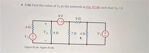 Solved 2 86 Find The Value Of V1 In The Network In Fig Chegg Com
