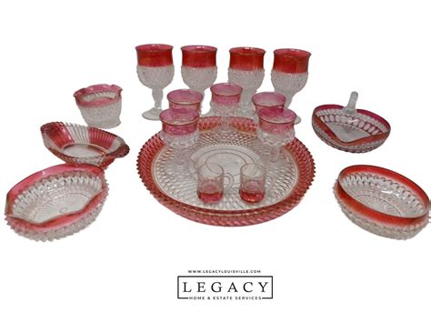 Collection Of Ruby Flash Glassware And Serving Pieces Collectibles