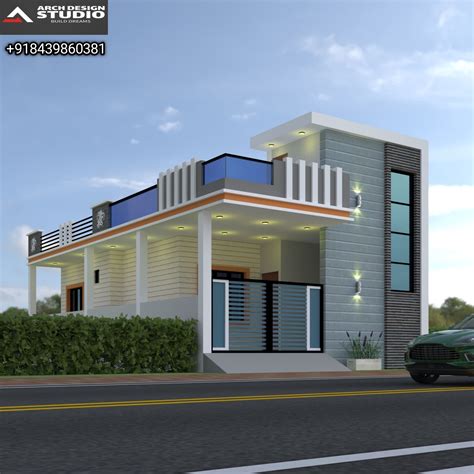 Single Story House Elevation Design In 2025 Small House Elevation