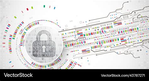 Protection Background Technology Security Encode Vector Image