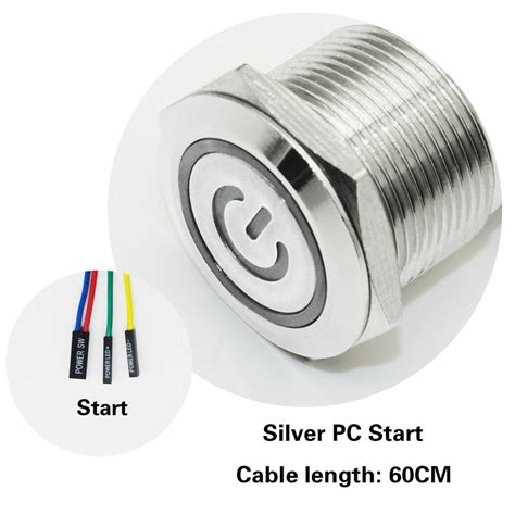 PC Host Start Restart LED Metal Button Switch PC DIY Mm Mm Mm Mm With Cm Motherboard