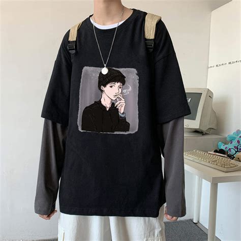 เสื้อยืดผู้ชาย เสื้อผ้าวินเทจ เสื้ออนิเมะ เสื้อเกาหลีชาย เสื้อ ฤดูร้อนใหม่ 20111805 ร้านเสื้อ