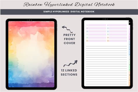 Rainbow Digital Notebook Graphic By Daysfilledwithjoy Creative Fabrica