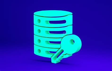 Green Server Security With Key Icon Isolated On Blue Background Security Safety Protection