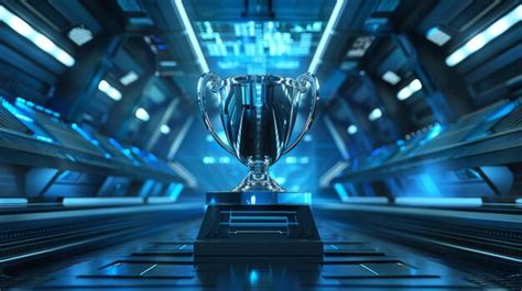 premium photo futuristic trophy in hightech environment generative ai