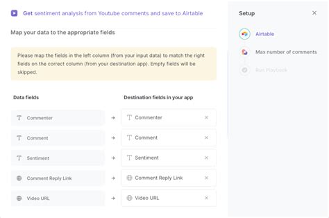 analyze youtube comments sentiment and save to airtable in steps