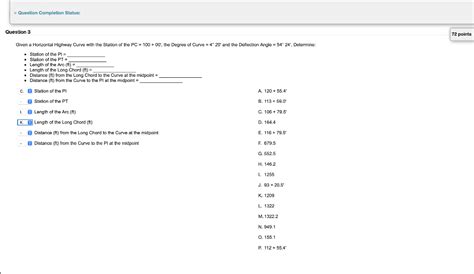 solved given a horizontal highway curve with the station of
