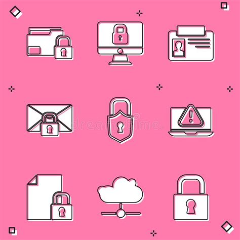 Set Folder And Lock Lock On Computer Monitor Identification Badge