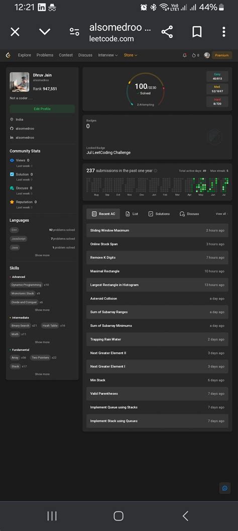 Dhruv Jain On Linkedin Leetcode Dsa Coding Programming