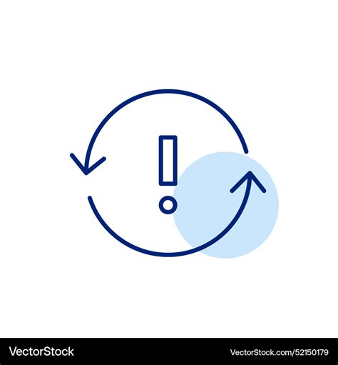 Exclamation Mark And Rotating Arrows Renewal Vector Image