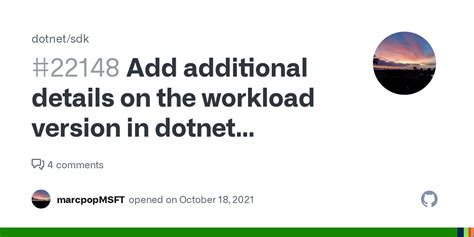 Add Additional Details On The Workload Version In Dotnet Workload List · Issue 22148 · Dotnet