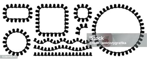 무덤 묘비 실루엣 할로윈 테두리 프레임 및 칸막이 세트 으스스한 기호가 있는 간단한 벡터 디자인 복사 공간이있는 공포 휴일 문서 템플릿 0명에 대한 스톡 벡터 아트 및 기타