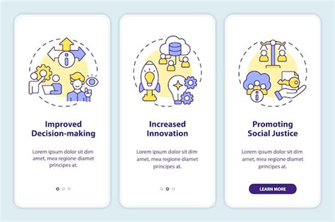 Premium Vector 2d Multicolor Linear Icons Representing Data Democratization Mobile App Screen