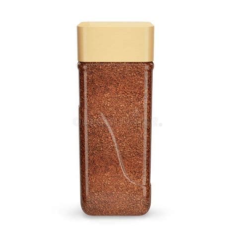 Instant Coffee Glass Jar With Coffee Granules Product Package Template Design Isolated On White