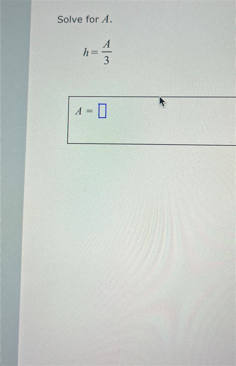 Solved Solve For A H A A Chegg Com