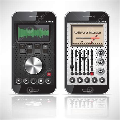 Mobile Application Ui Vector Hd PNG Images Two Ui Mobile Application Metal Black Equalizer