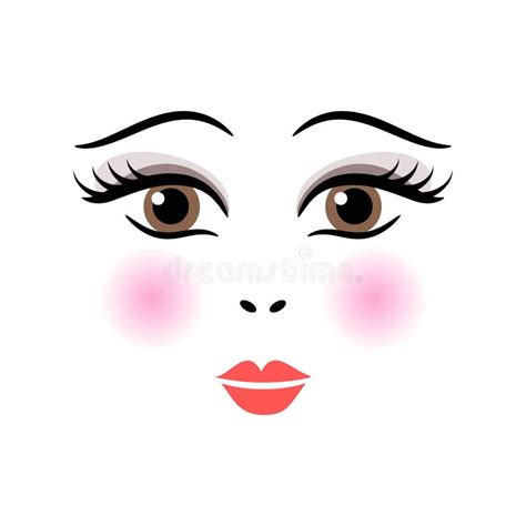 Doll Girl Woman Cute Face Template Vector Stock Illustration Illustration Of Design Lips