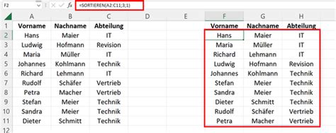 Excel Tipp Wie Sie Mit Der Funktion Sortieren Daten Sortiert Anzeigen