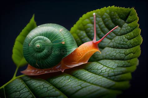 Cute Yellow Duck With Green Shell On Green Leaf Generative Ai Stock