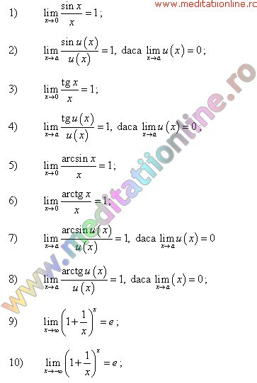 Funcţii Limite De Funcţii Limite Remarcabile
