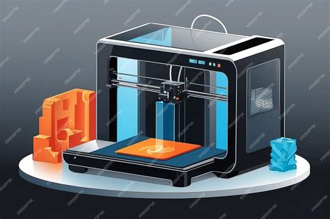 Premium Photo 3d Printer Creating A Prototype Vector Illustration In Flat Style
