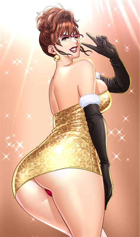 Rule 34 1girls Armwear Ass Ass Focus Bare Shoulders Beehive Hairdo Big Breasts Breasts Brown