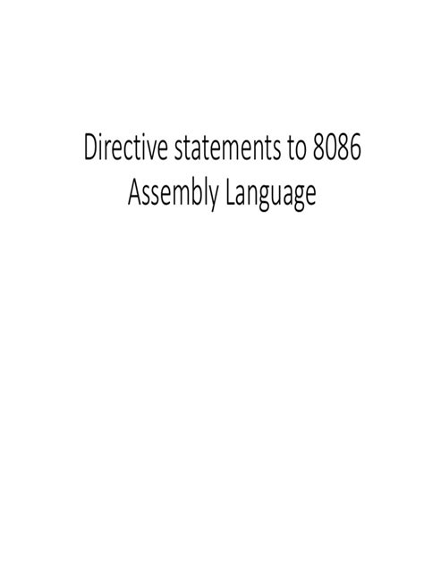 Chap5 Directive Statements Compatibility Mode Pdf Assembly Language Computer Programming