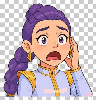 Rumi Kpop Demon Hunters Excited Purple Haired Anime Girl Png