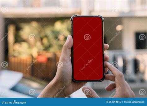 Mockup Image Of Smartphone With Blank Viva Magenta Screen Stock Image