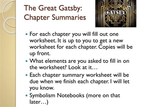 The Great Gatsby Chapter Summaries