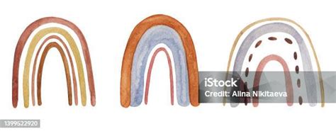 수채화 보호 소박한 파스텔 손으로 그린 무지개 보육원 일러스트 컬렉션 방 장식 클립 아트 의류 직물 0명에 대한 스톡 벡터 아트 및 기타 이미지 Istock