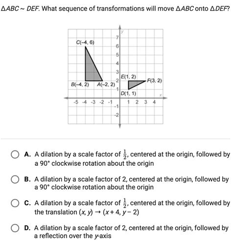 Solved ABCDEF What Sequence Of Transformations Will Move Chegg