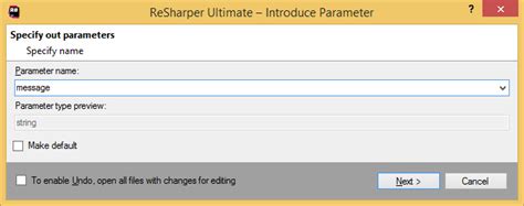 Introduce Parameter Refactoring Resharper Documentation
