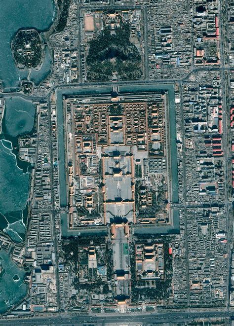 Forbidden City China Satellite Image Stock Image C013 7606