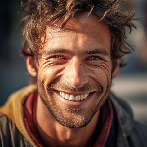 Premium Photo Closeup Portrait Of A Man Smiling For A Camera