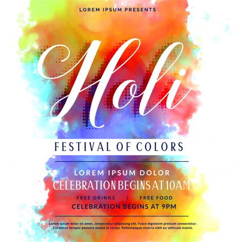 해피 홀리 축하 초대 배경 디자인 Eps Uidownload