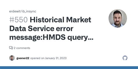 Historical Market Data Service Error Messagehmds Query Returned No