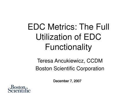 Ppt Edc Metrics The Full Utilization Of Edc Functionality Powerpoint