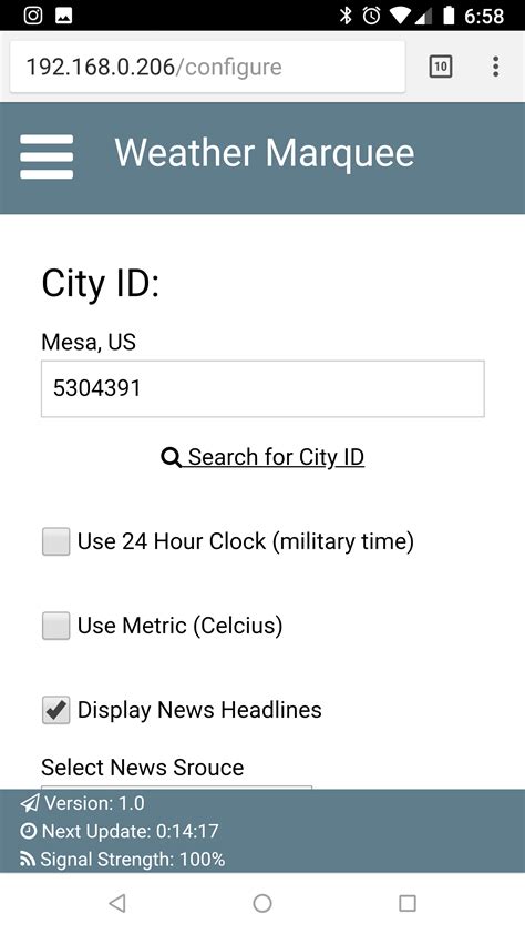 Esp8266 Wemos Clock News Weather Scrolling Marquee By Qrome Download