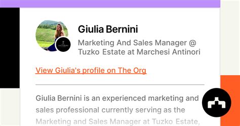 Giulia Bernini Marketing And Sales Manager Tuzko Estate At Marchesi