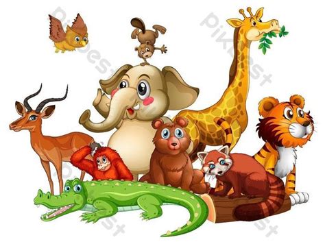 Ibat Ibang Mga Uri Ng Mga Hayop Puting Vector Guhit Imahe Ng Png Eps